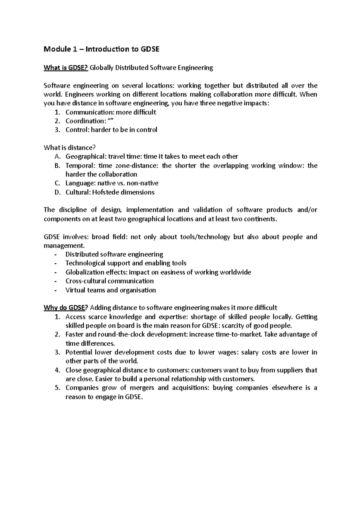GDSE Modules - Module 1 – Introduction to GDSE What is GDSE? Globally ...