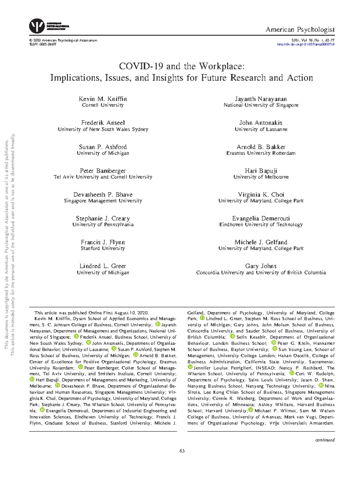 2020-58612-001 GOING CONCERN ASSUMPTION RESEARCH PAPER GOING CONCERN ...