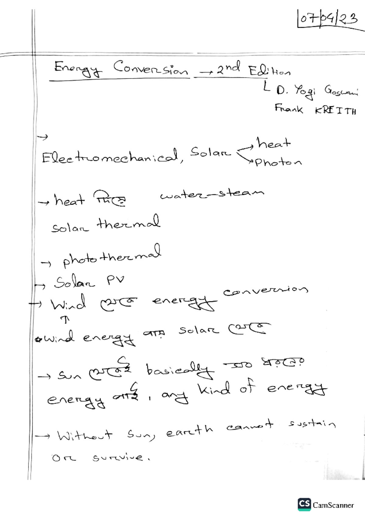 Energy Conversion and Renewable Energy (EECE 6209) - Studocu
