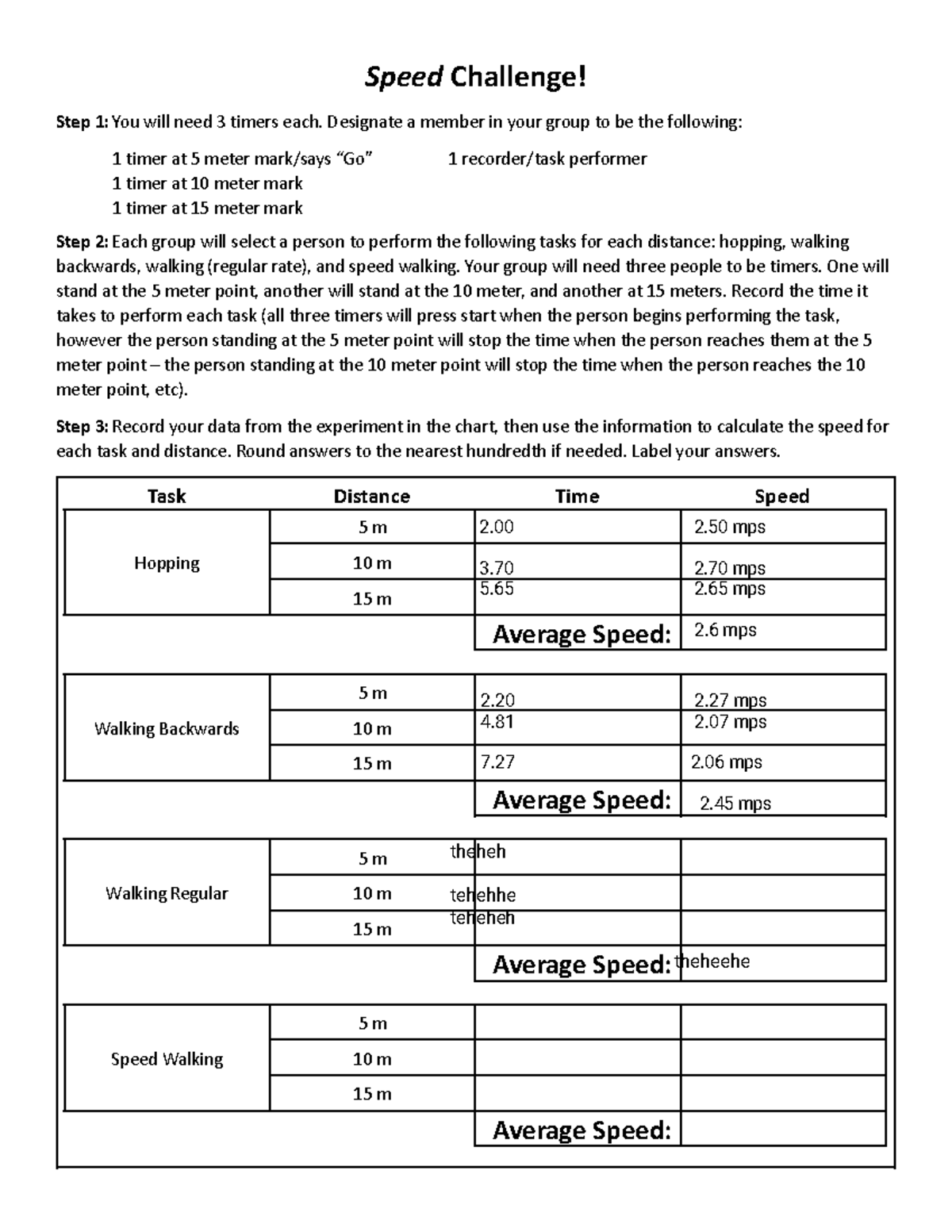 Speed Lab - need premium - Speed Challenge! Step 1: You will need 3 ...