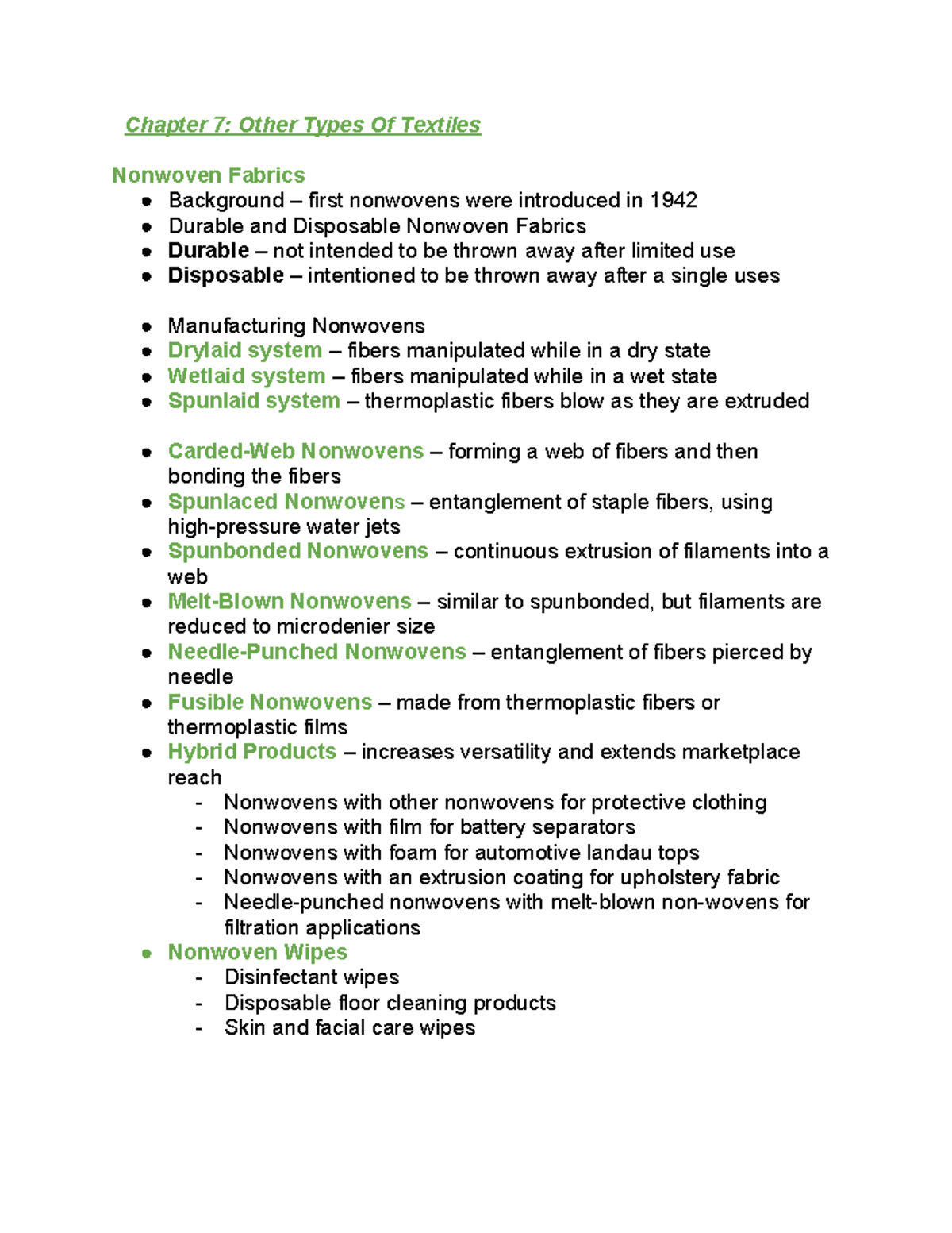 Chapter 7 Other Types Of Textiles - Chapter 7: Other Types Of Textiles ...