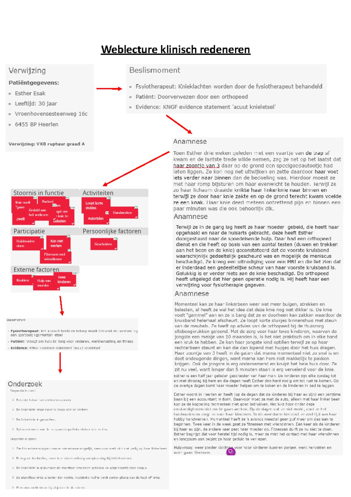 Weblecture klinisch redeneren - Fysiotherapie - Studeersnel