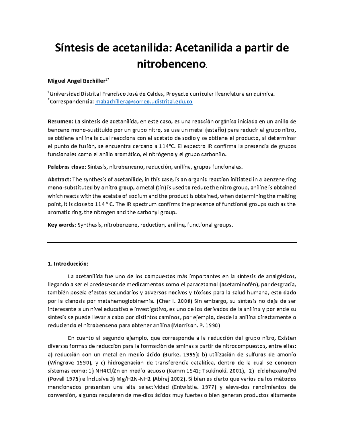 Síntesis de acetanilida: Acetanilida a partir de nitrobenceno. - Miguel ...
