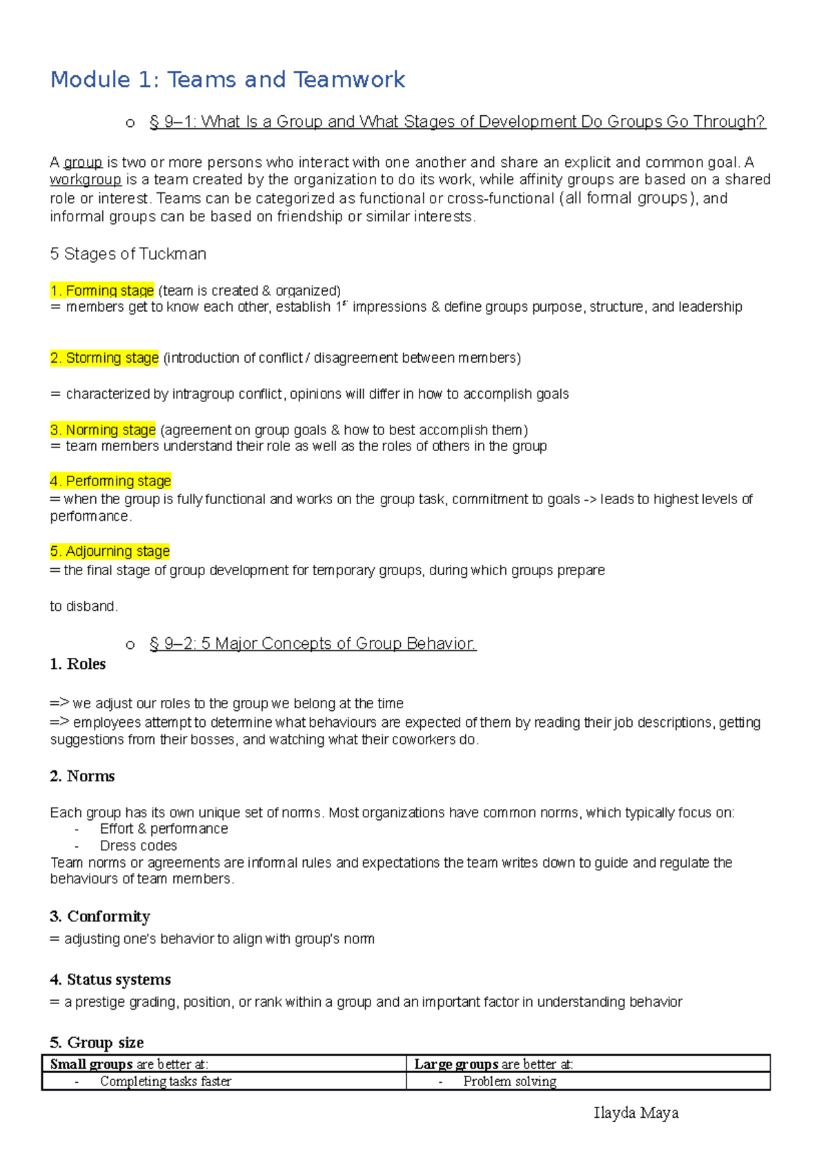 TMD EXAM March final - Complete summary - Module 1: Teams and Teamwork ...
