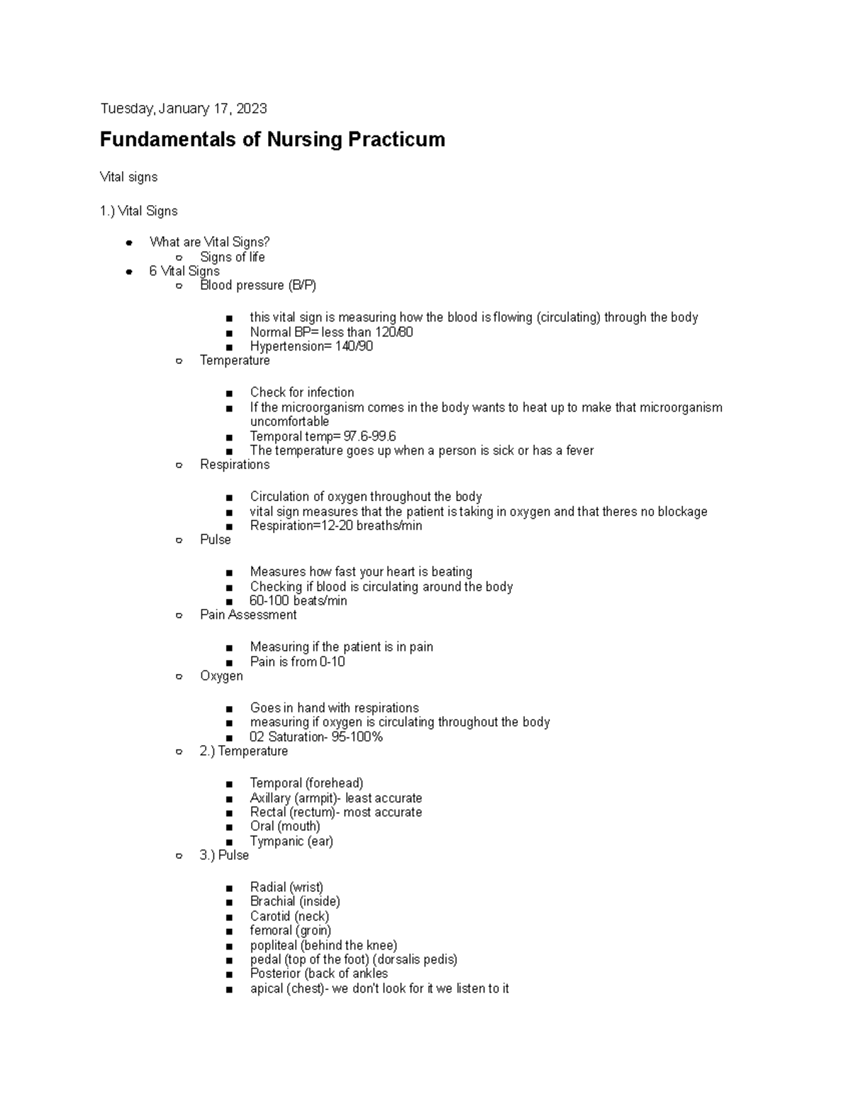 Fundamental Practiccum Notes- Studocu - Tuesday, January 17, 2023 ...