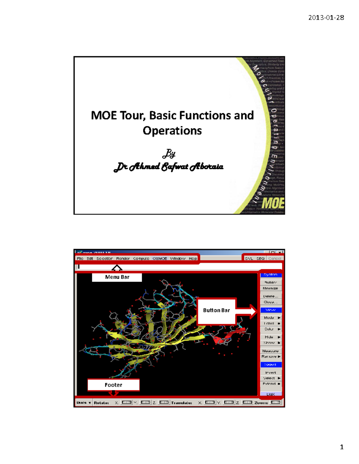 MOE Tour, Basic Functions and Operations - MOE To u r, Basic Functions ...