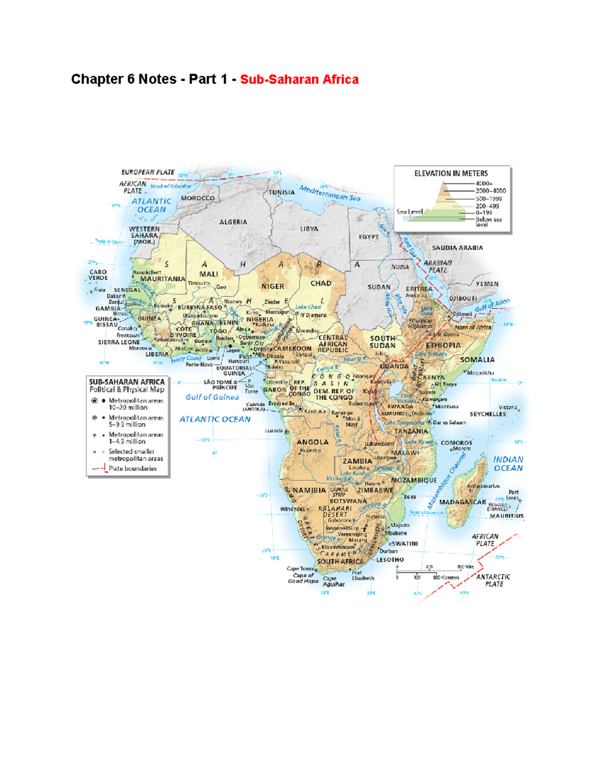 GEOG 106 Ch. 6 Notes - Part 1 - Chapter 6 Notes - Part 1 - Sub-Saharan ...