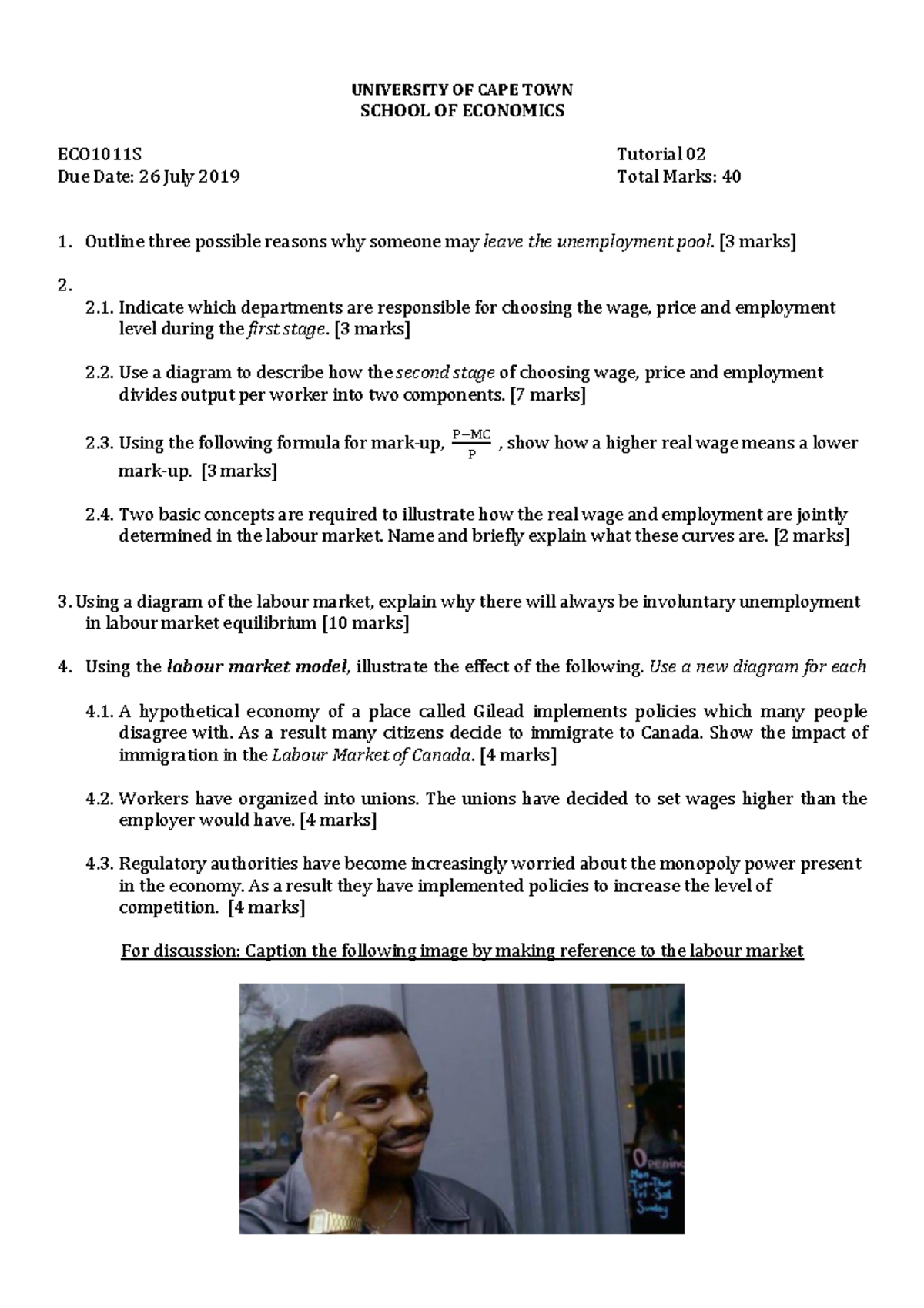 ECO1011S Tutorial 02 2019 - **UNIVERSITY OF CAPE TOWN ** **SCHOOL OF ...