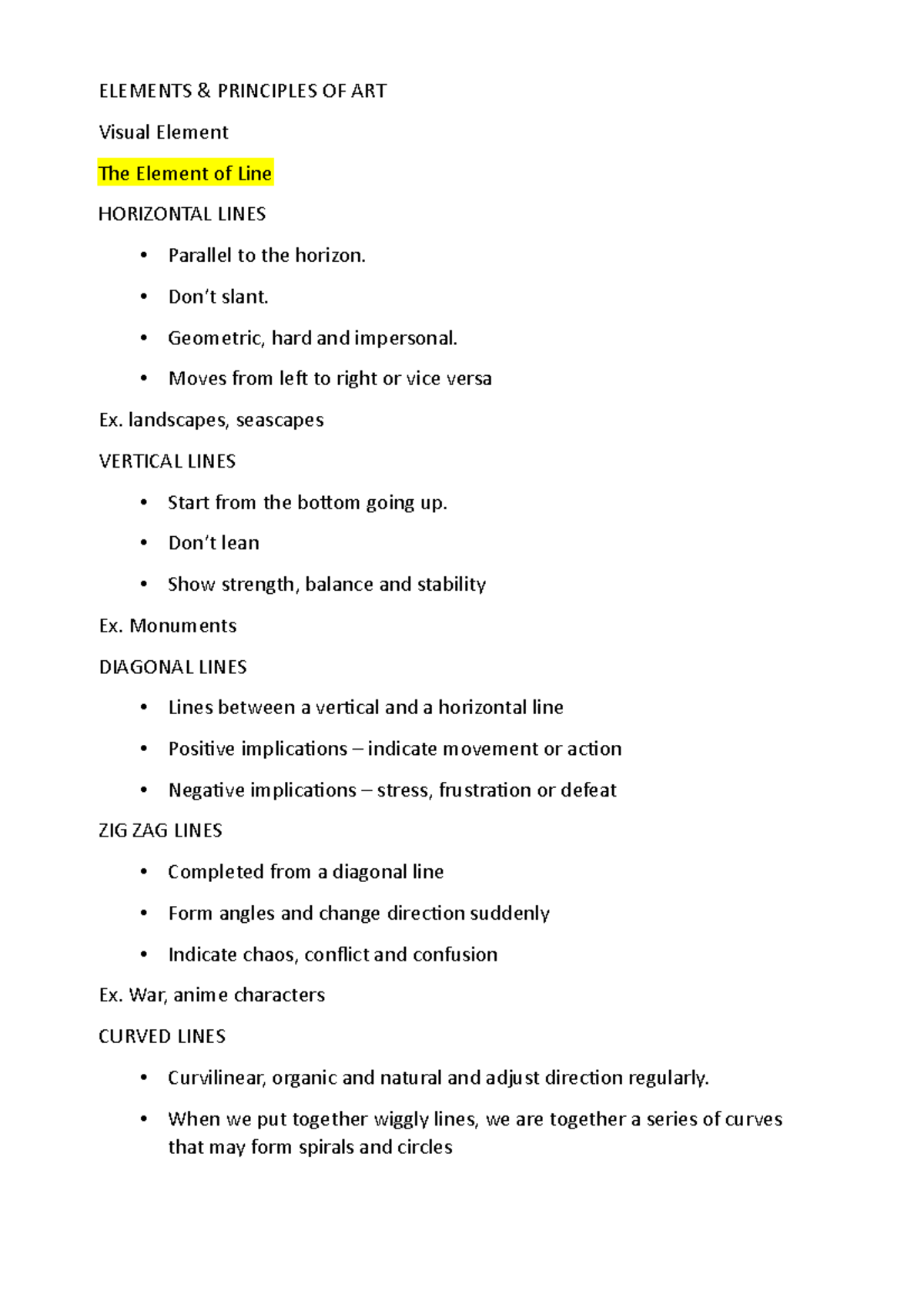 Elements and Principles OF ART - ELEMENTS & PRINCIPLES OF ART Visual ...