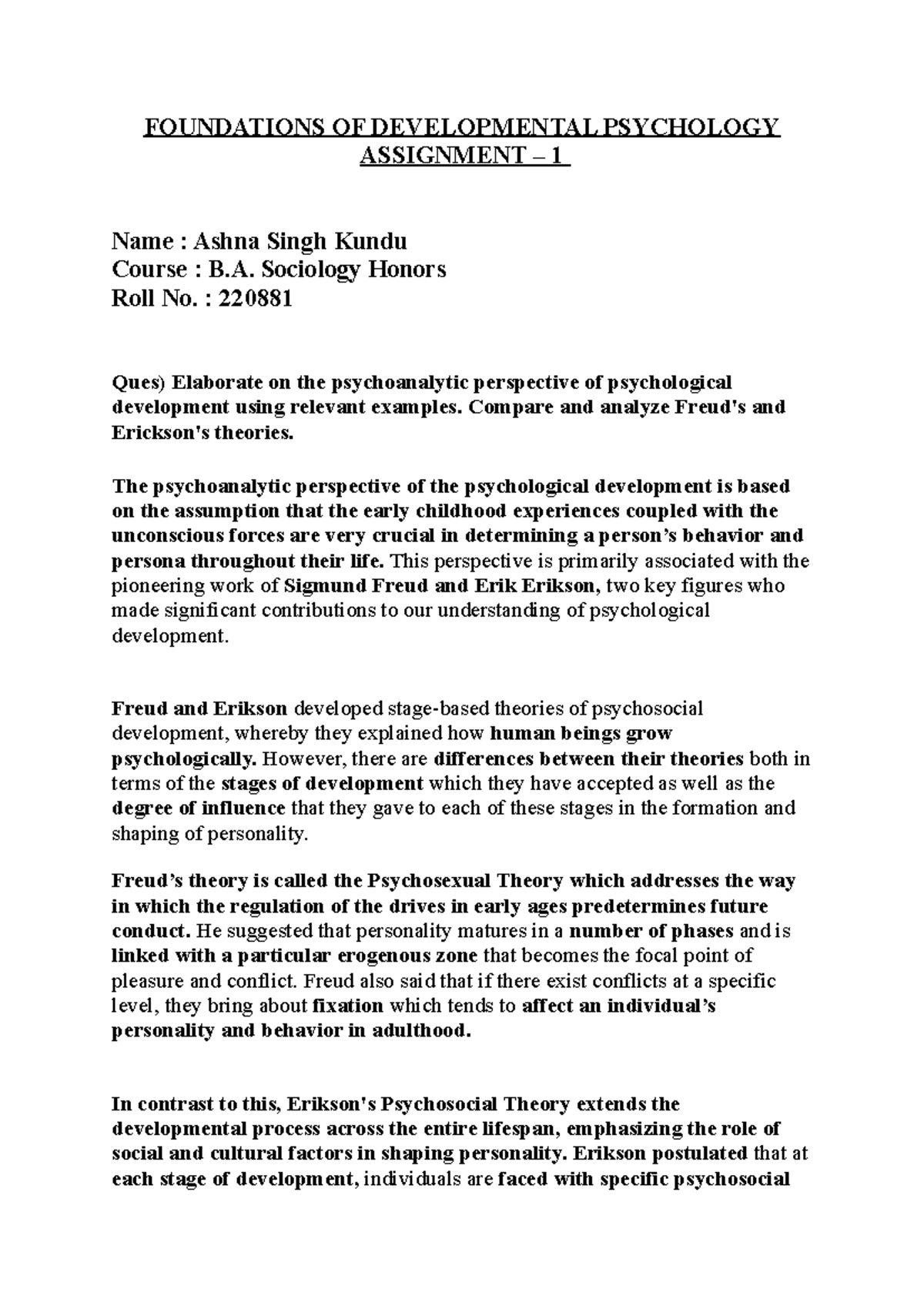 Foundations OF Developmental Psychology - FOUNDATIONS OF DEVELOPMENTAL ...