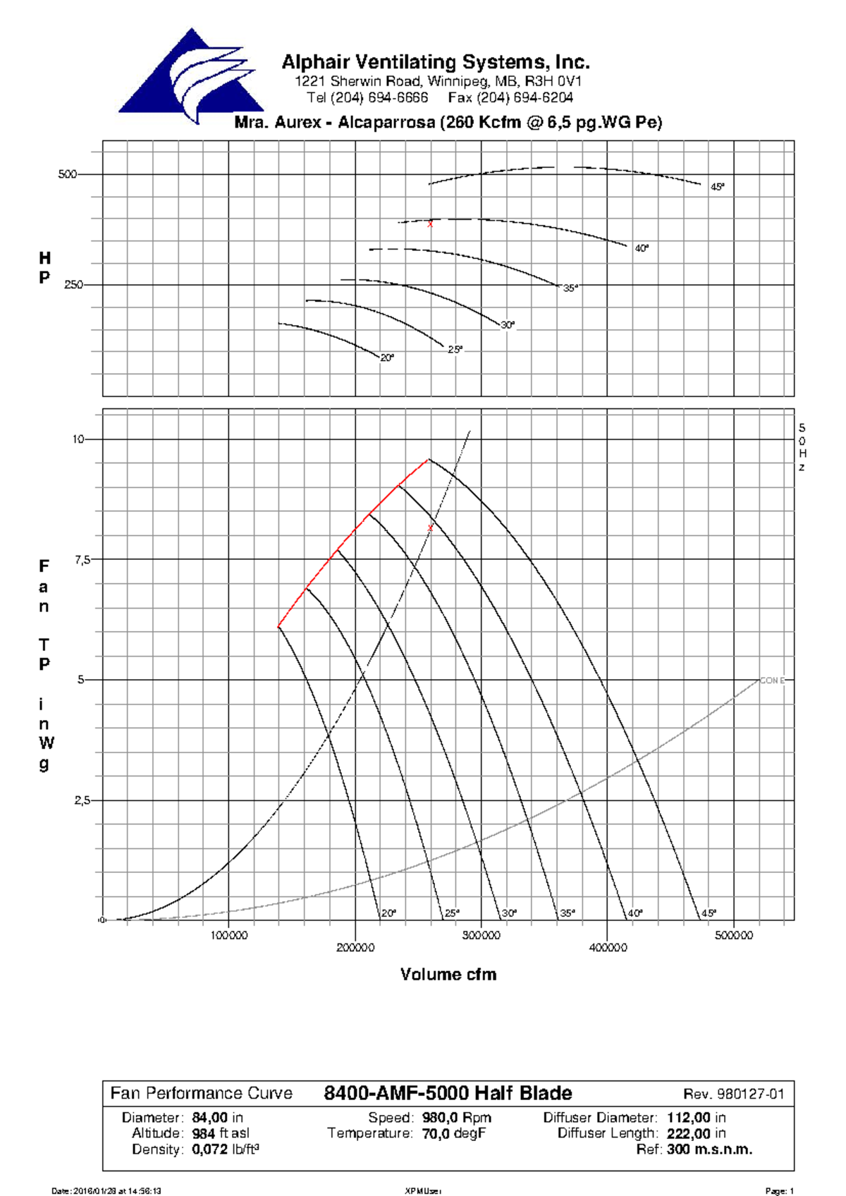 Curva HB Alphair 84-50 pg 500 Hp - Alphair Ventilating Systems, Inc ...