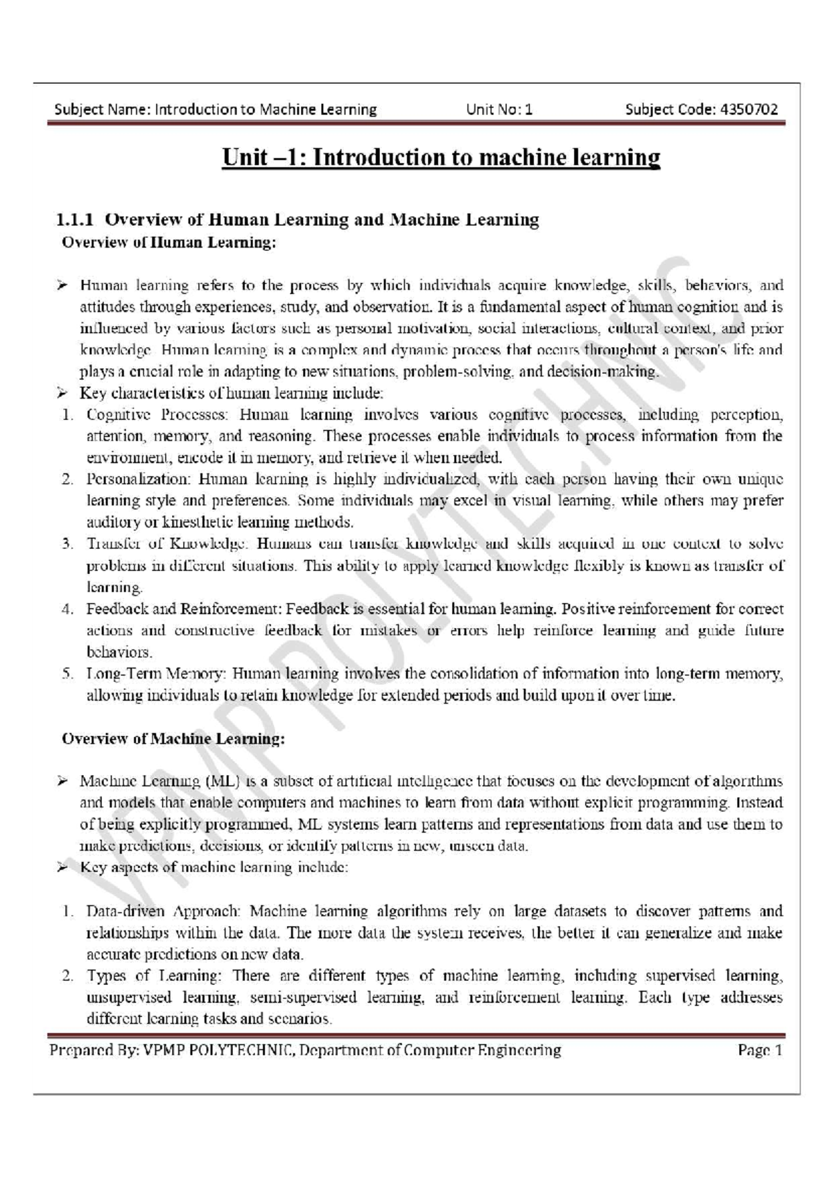 Chapter-1 - Machine learning - Studocu