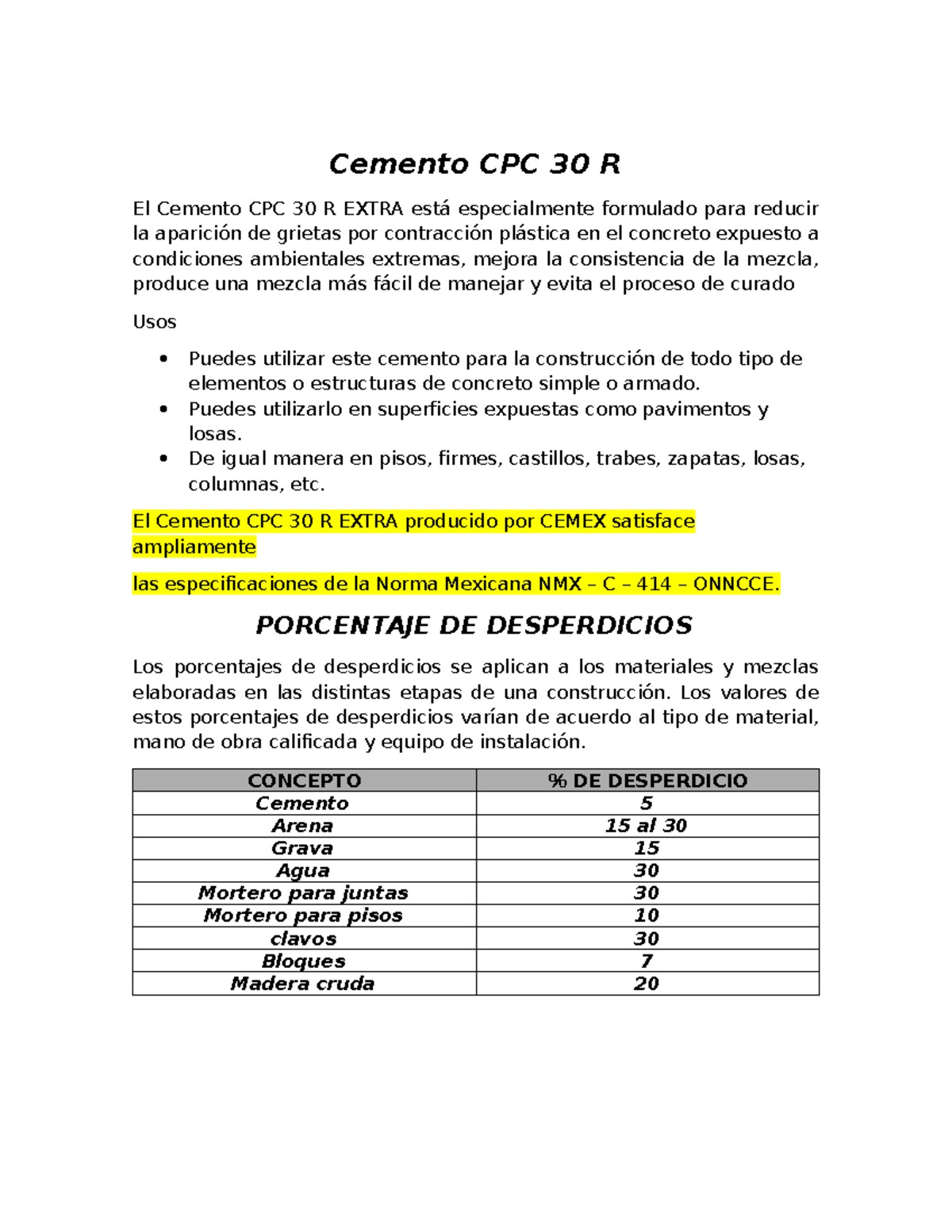 Cemento CPC 30 R - bbbbbbbbbbbbb - Cemento CPC 30 R El Cemento CPC 30 R ...