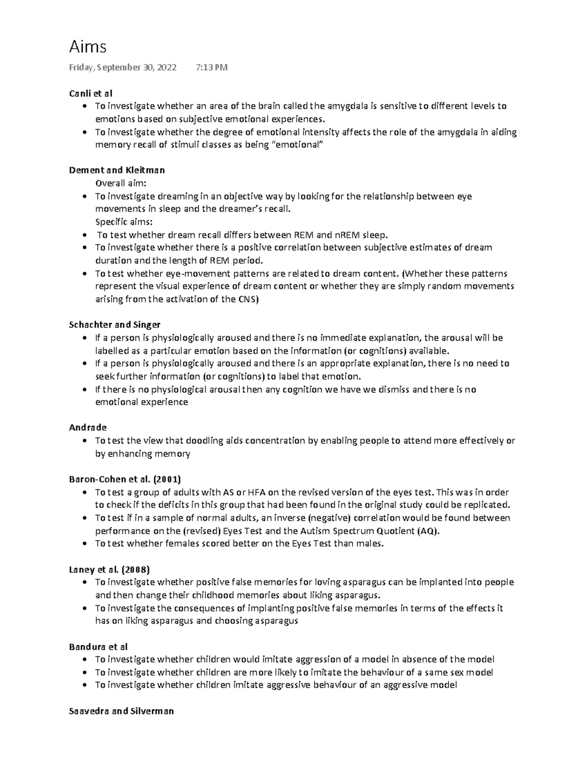 Canli Aims Psych - Canli et al To investigate whether an area of the ...