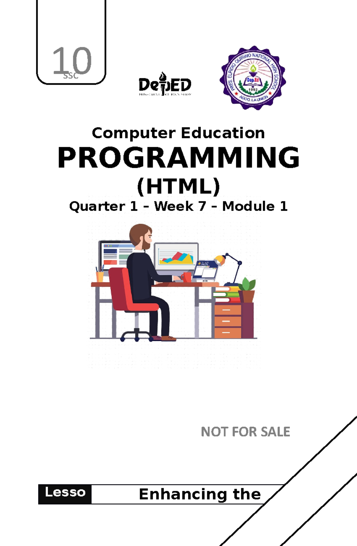 Enhancing and Creating Tables - Computer Education PROGRAMMING (HTML) Quarter 1 – Week 7 ...