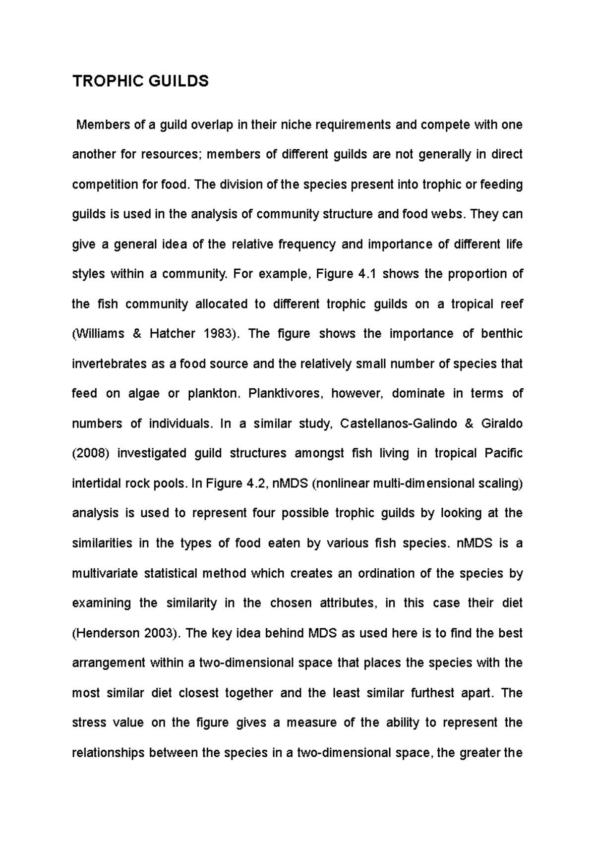 Lecture Notes Trophic Guilds - TROPHIC GUILDS Members of a guild ...