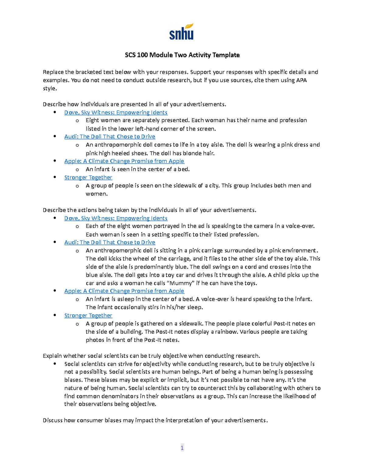 SCS 100 MOD 2 Completed - SCS 100 - SNHU - Studocu