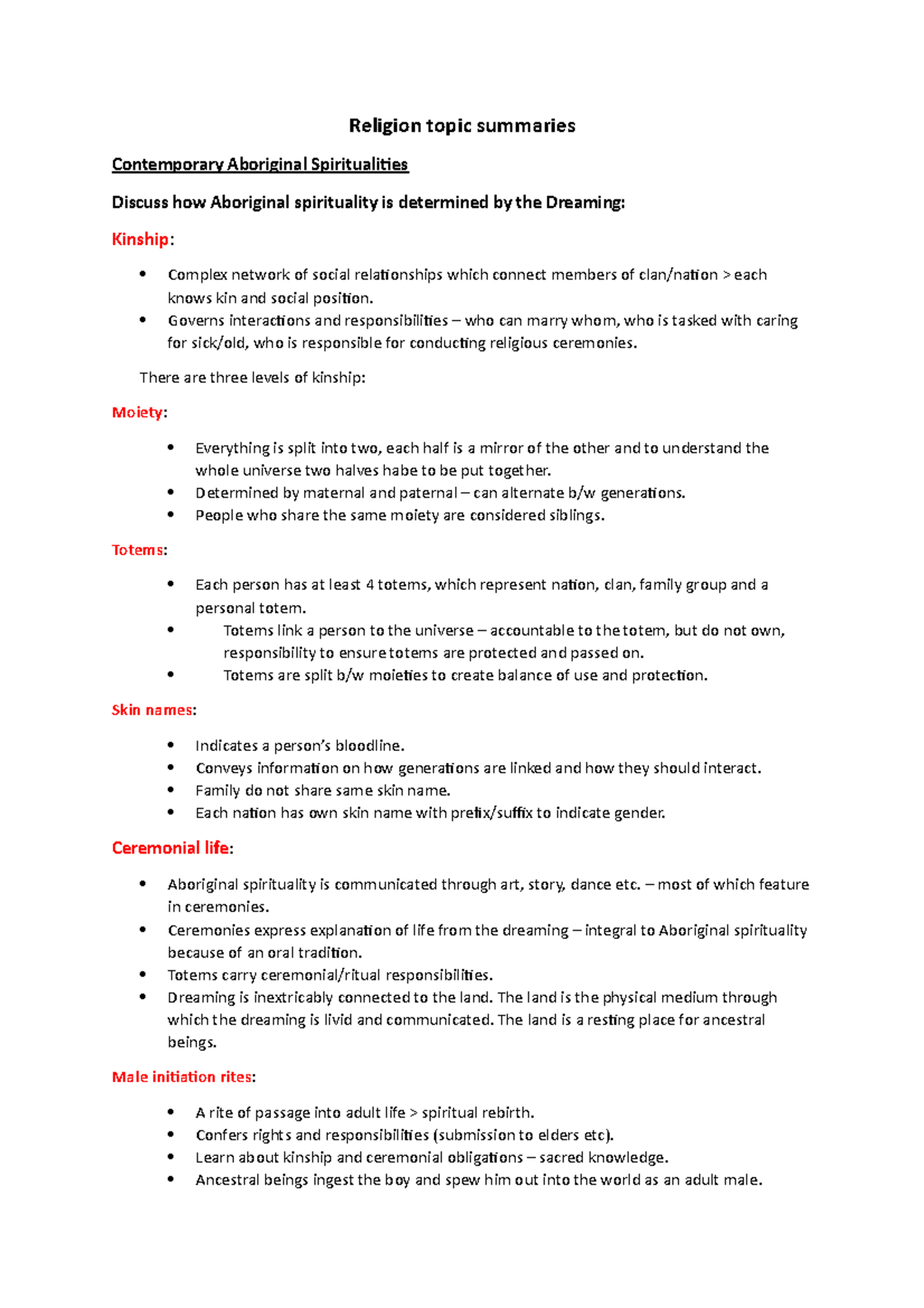 Religion topic summaries - Religion topic summaries Contemporary ...