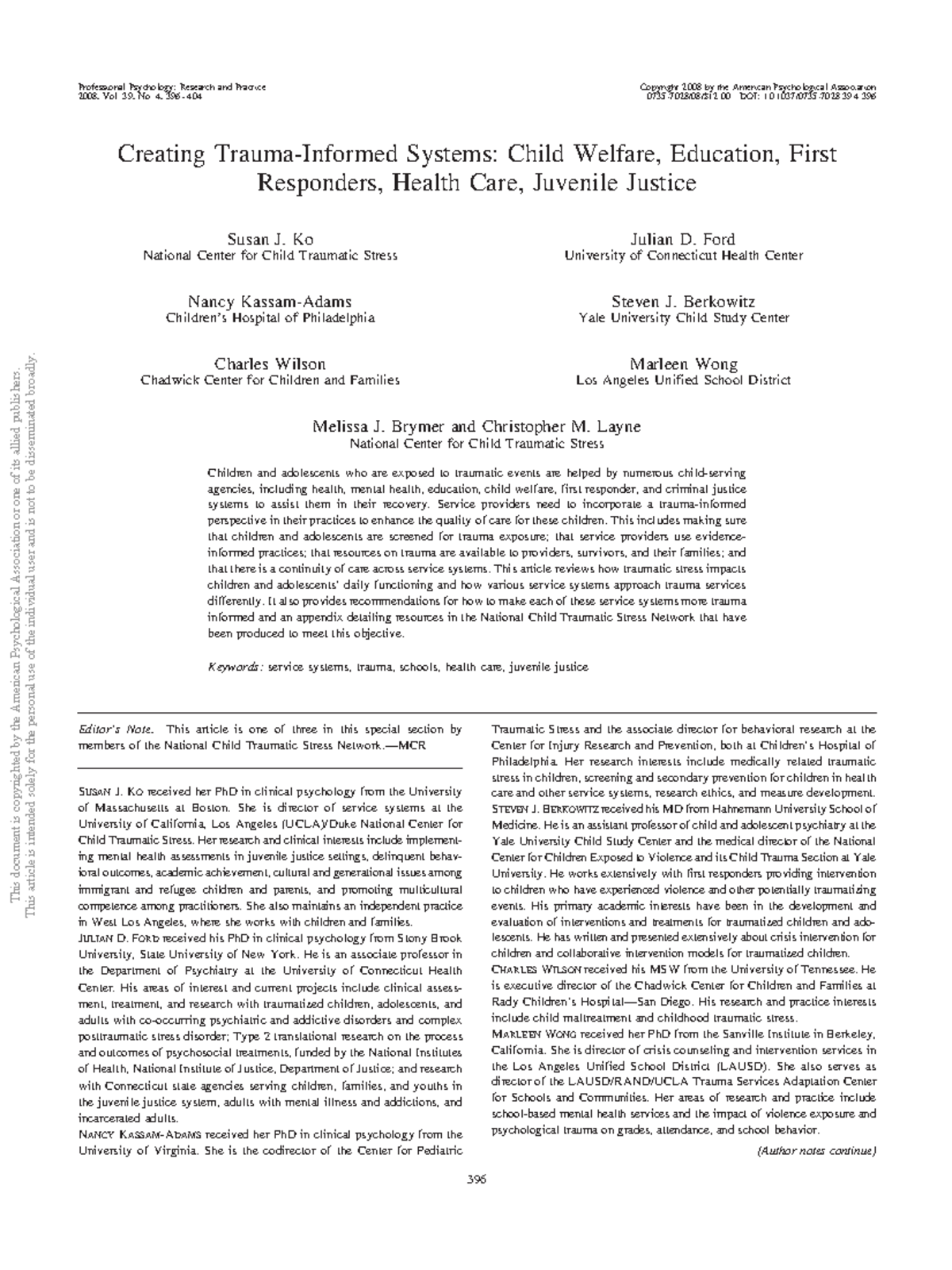 Creating trauma-informed systems - Creating Trauma-Informed Systems ...