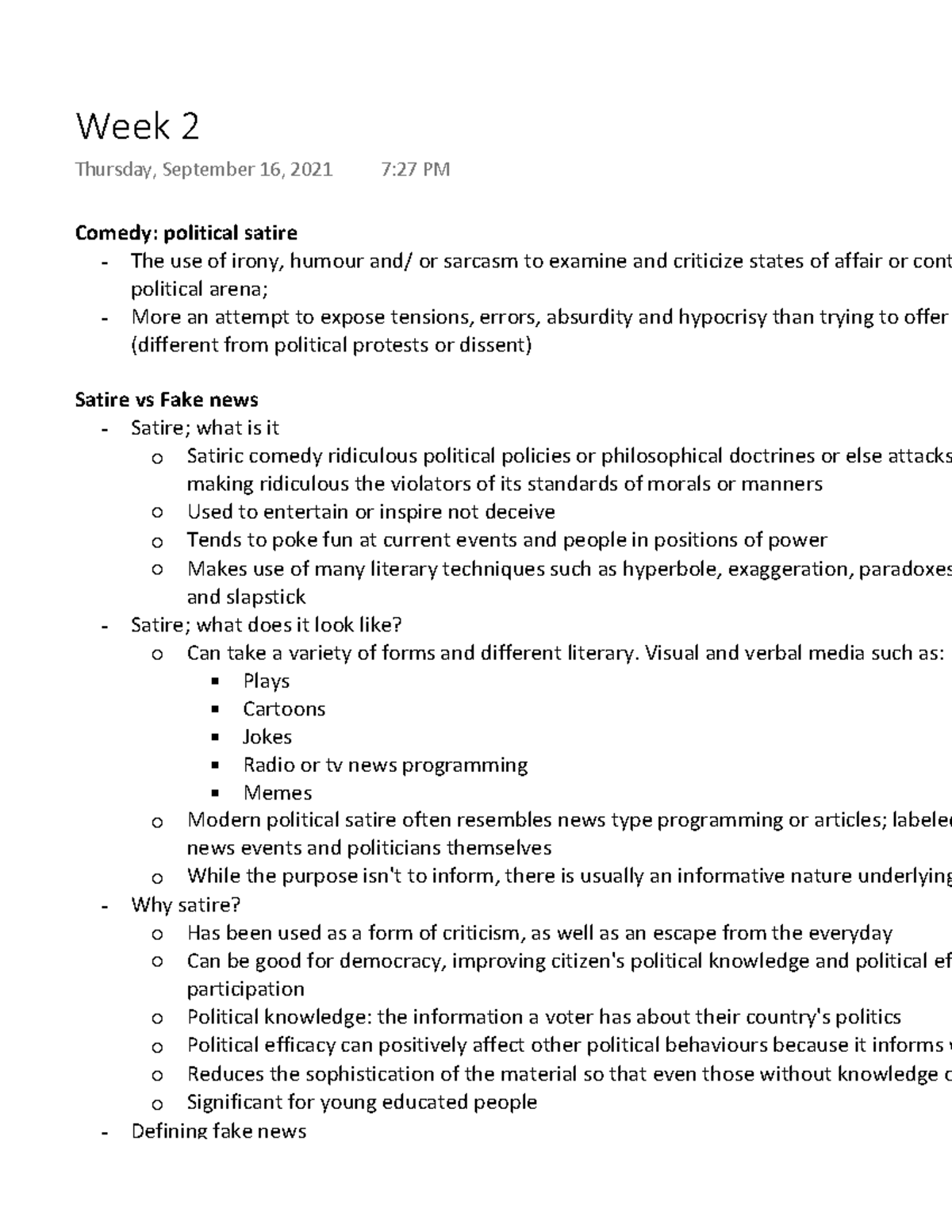 Week 2 lecture 2 2021 - 2142 - UWO - Studocu