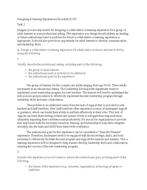 D297-4 Competency-Based e-Learning Experiences - Competency-Based e ...