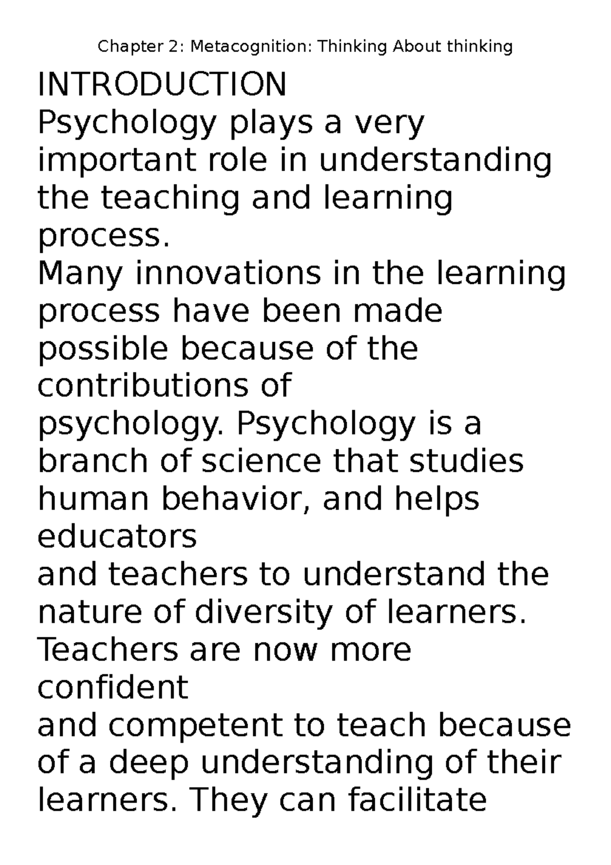 Chapter 2 Lesson 3-5 - Facilitating learner-centered teaching involves ...