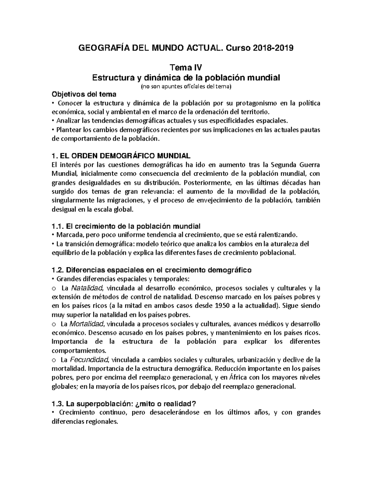 Esquema tema 4, Ade 2018-2019 - Geografía - ULL - Studocu