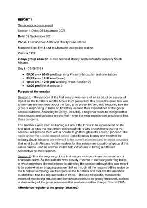 Report 1 session 1 and 2 - REPORT 1 Group work process report Session 1 ...