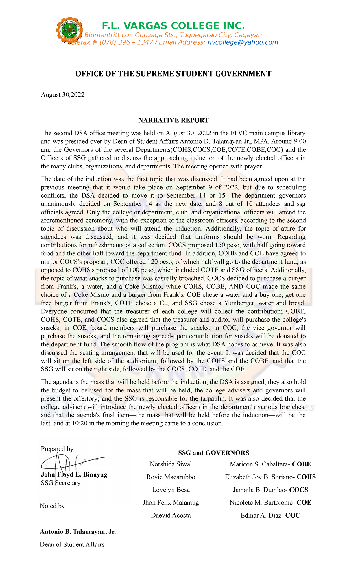 Narrative report 2 - IT MAY HELP YOU - F. VARGAS COLLEGE INC ...