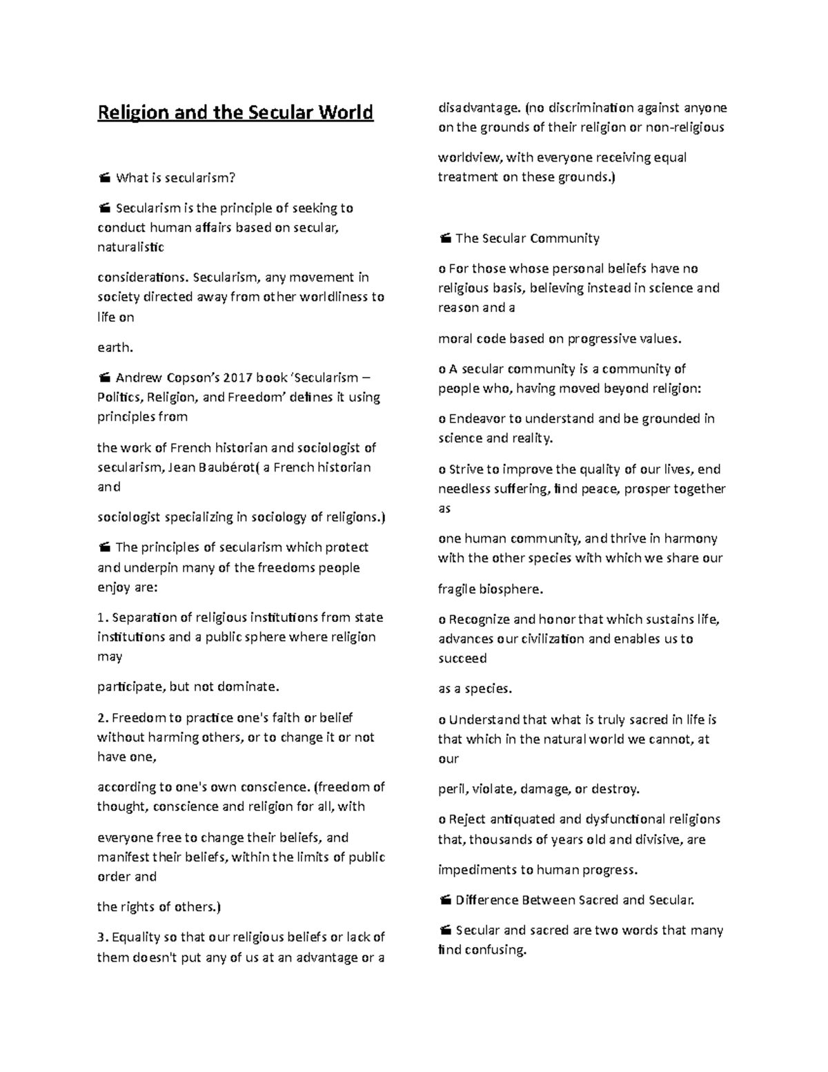 Religion and the Secular World - Secularism, any movement in society ...