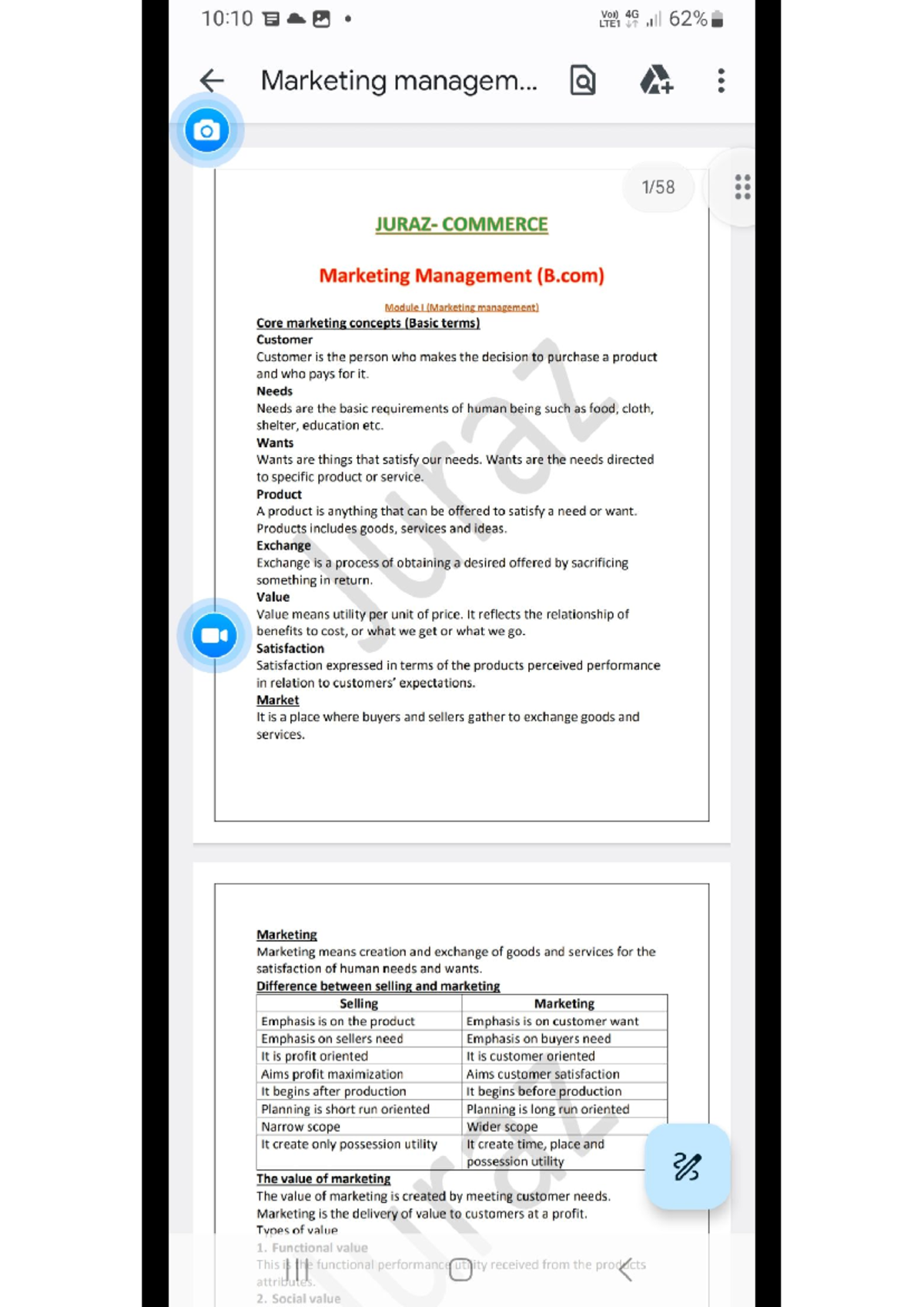 Marketing management short notes 4th sem - 10:10 E LTE1 st Vo)) 4G ...