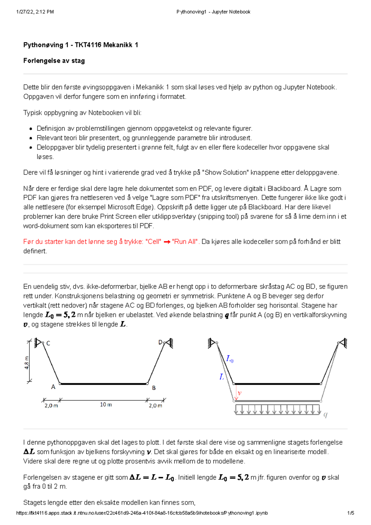 Pythonøving 1 - Mekanikk 1 000 - Pythonøving 1 - TKT4116 Mekanikk 1 ...