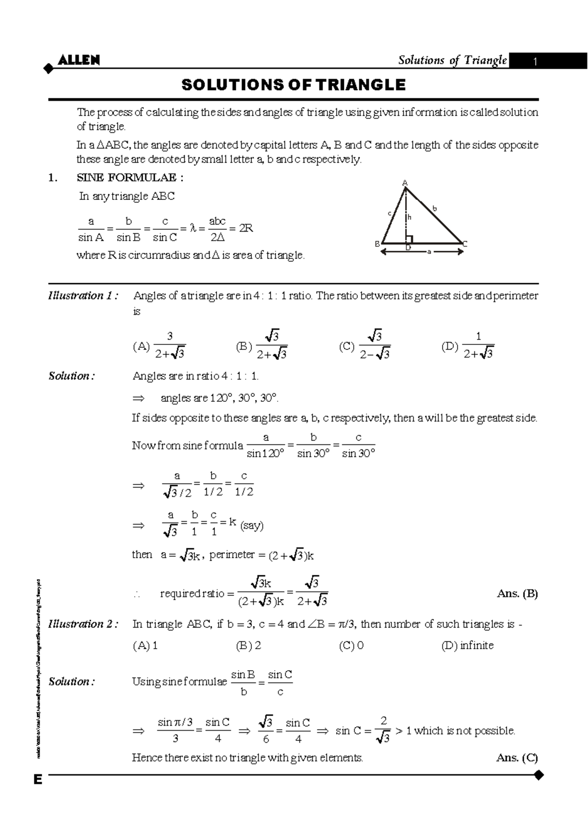 Solution of triangle - @JEE- Books Telegram - - Studocu