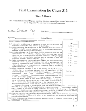 Sample final exam answers - This examination consists of 10 ...