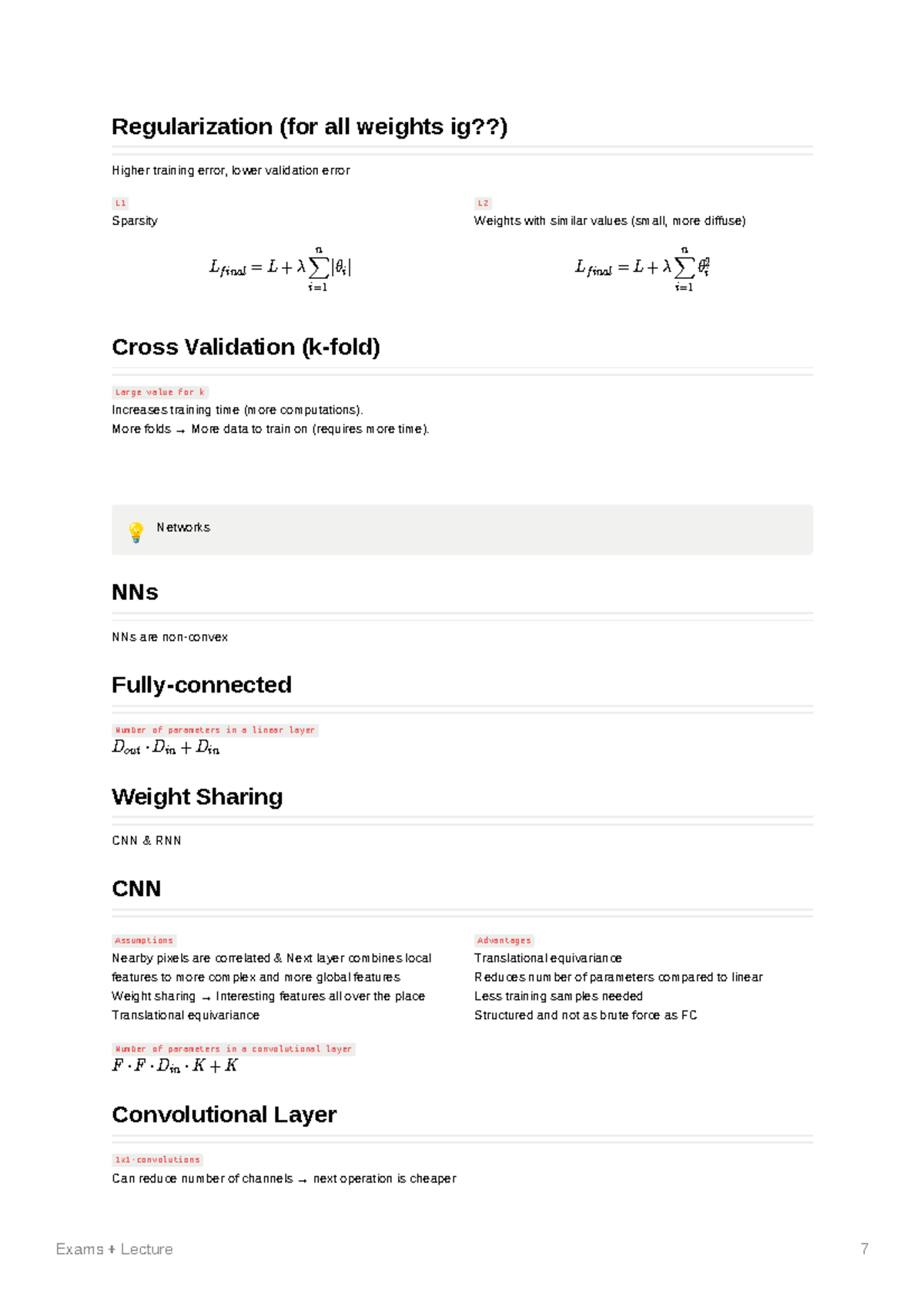 Exams Lecture Summary 04 - Exams + Lecture 7 Regularization (for all ...