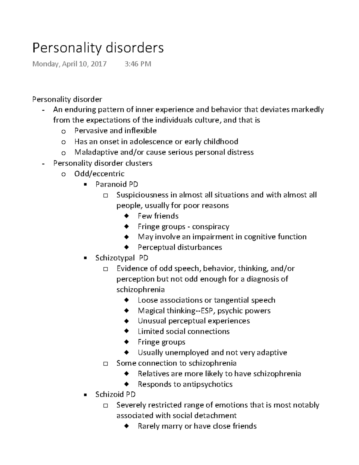 Personality disorders - Warning: TT: undefined function: 32 Personality ...