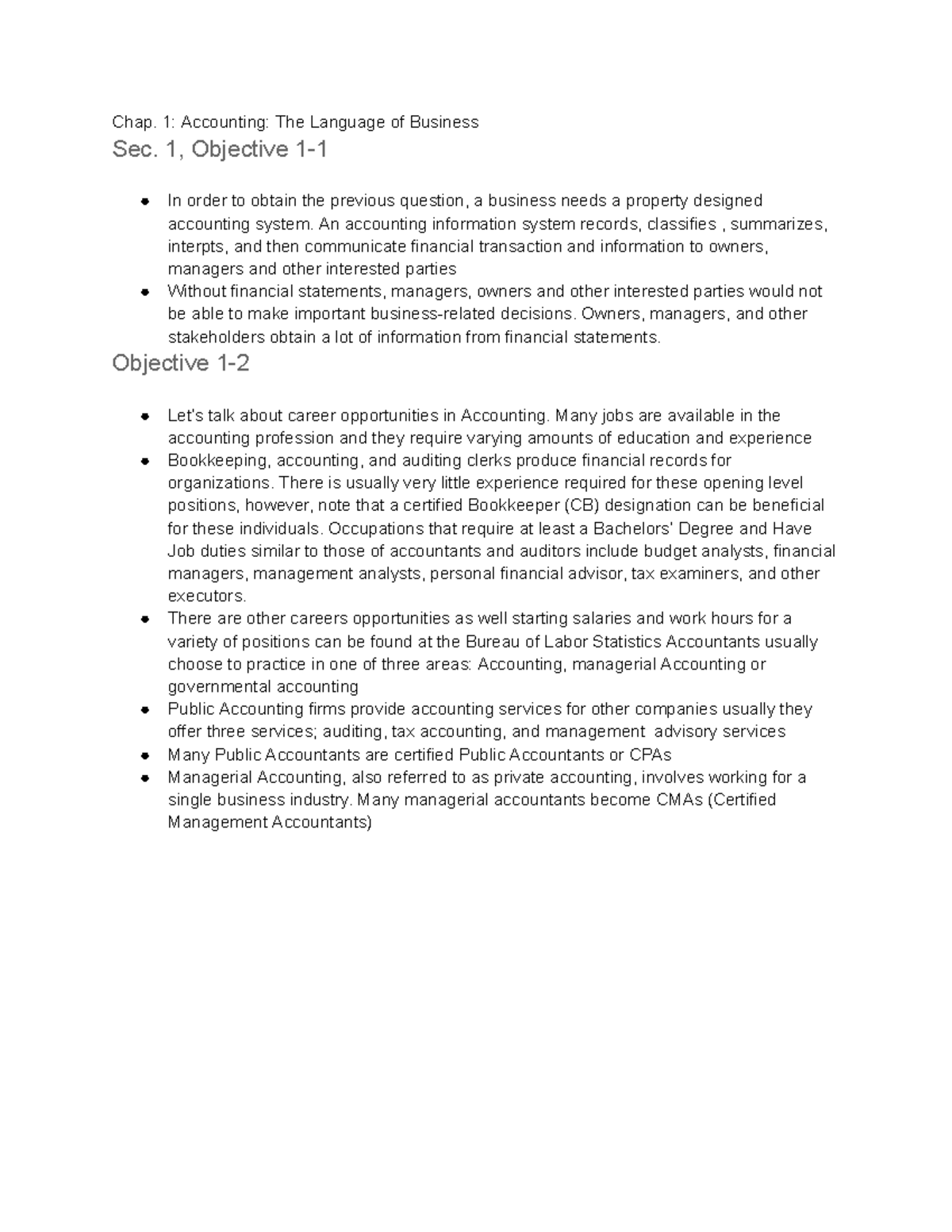 Chap 1 Accounting The Language of Business - Chap. 1: Accounting: The ...