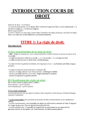 Chapitre 2 La classification des droits subjectifs - Chapitre 2 Introduction au Droit La - Studocu