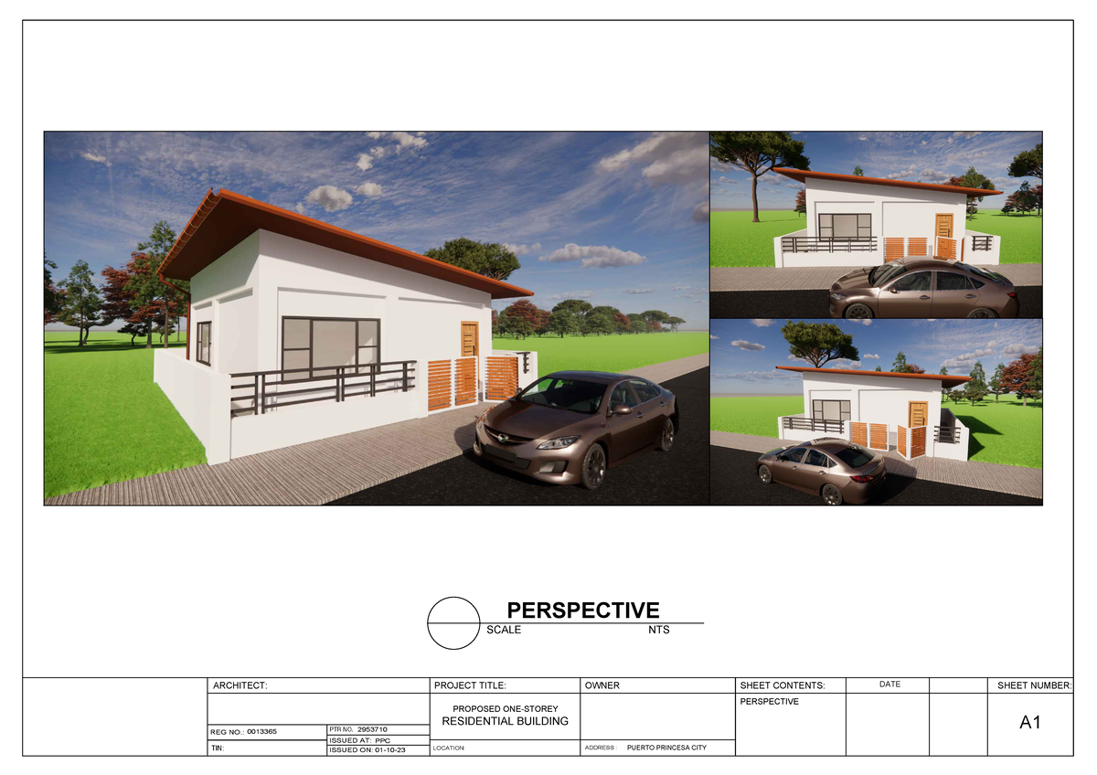 one storey residential building - PERSPECTIVE SCALE NTS PROJECT TITLE ...