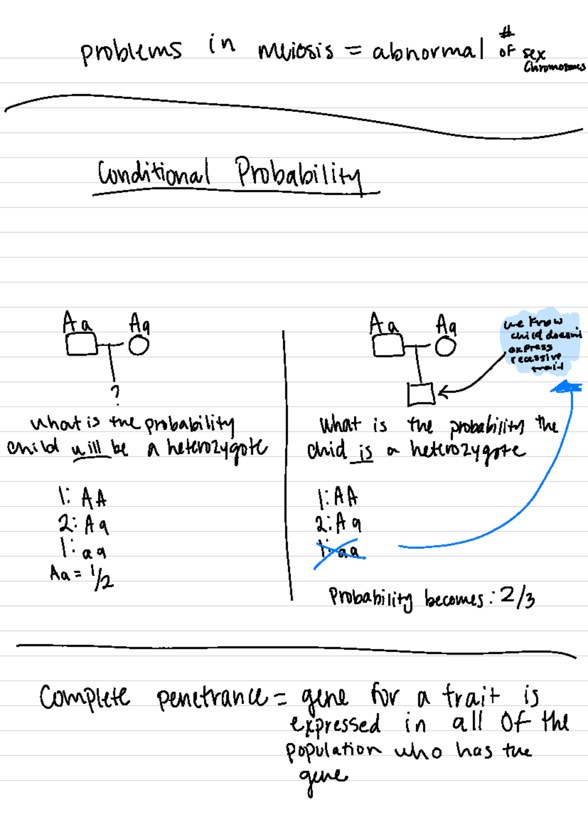 Module 3 Pt 2 - GENETICS KIM - covers: problems in meiosis, conditional ...