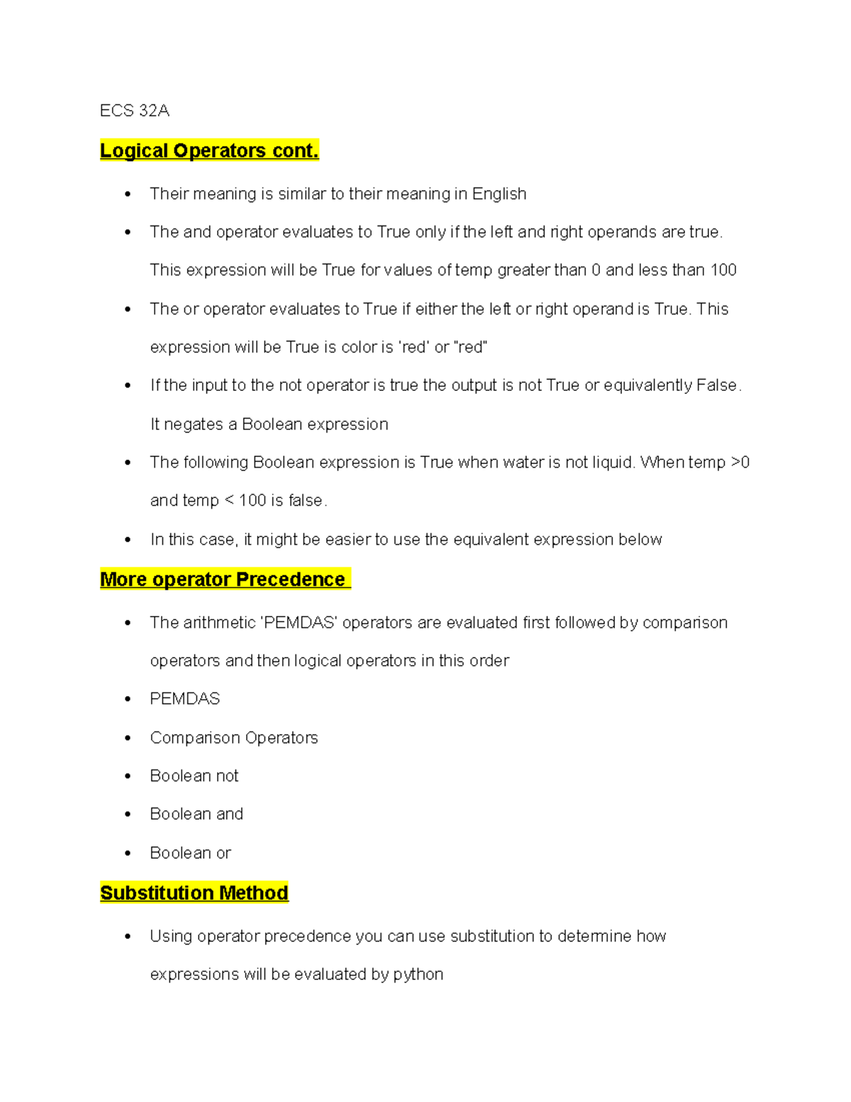 ECS 32A Day 15 - Substation Method - ECS 32A Logical Operators cont ...