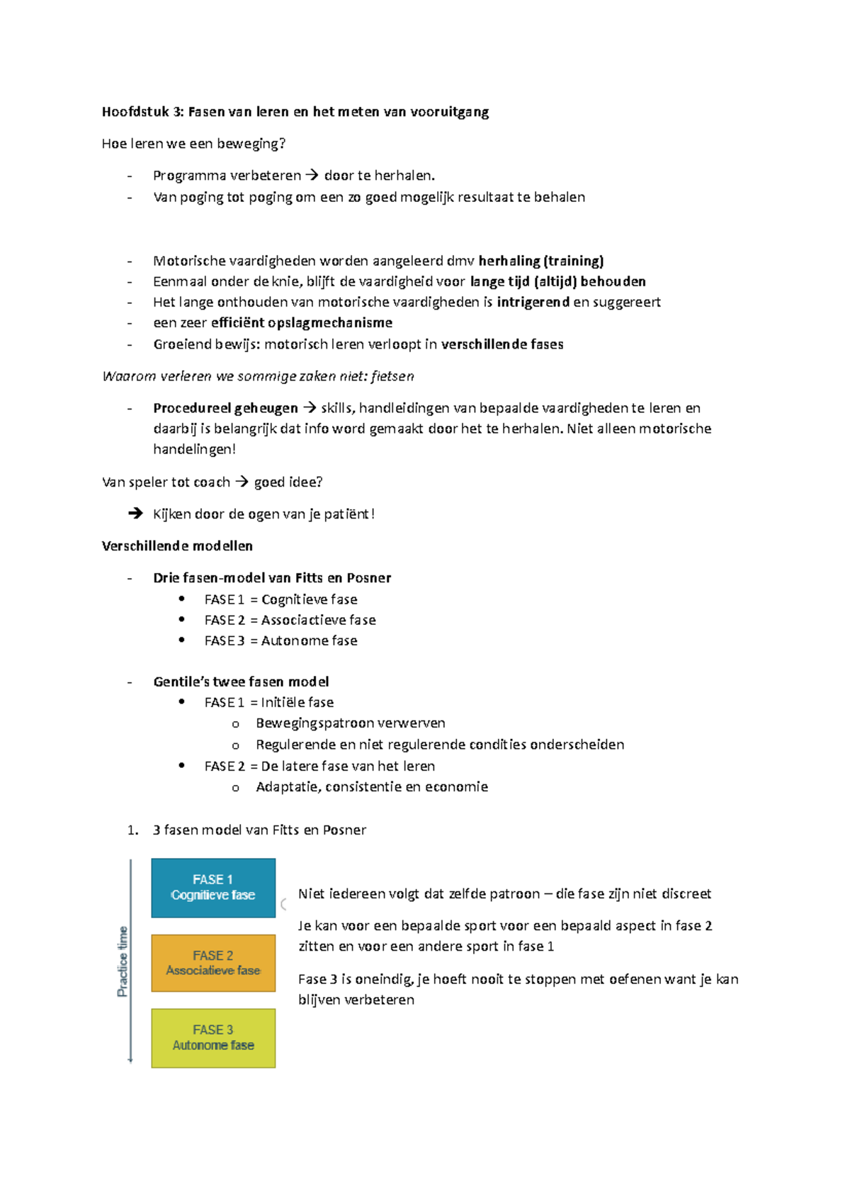 Hoofdstuk 3 samenvat - Hoofdstuk 3: Fasen van leren en het meten van ...