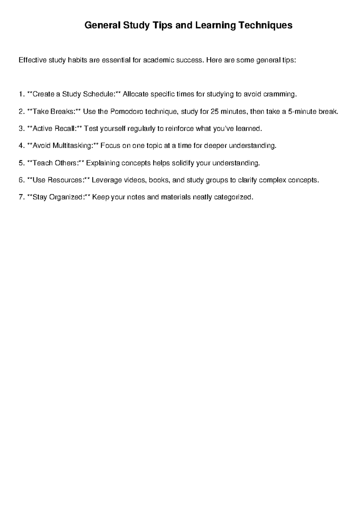 Study Tips - iggjgkgl - General Study Tips and Learning Techniques ...