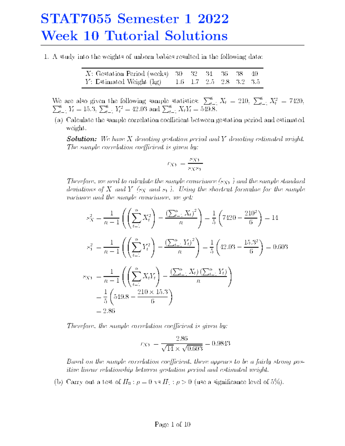 Topic-10 Chi-Squared-Tests Tut Sol - STAT7055 Semester 1 2022 Week 10 ...