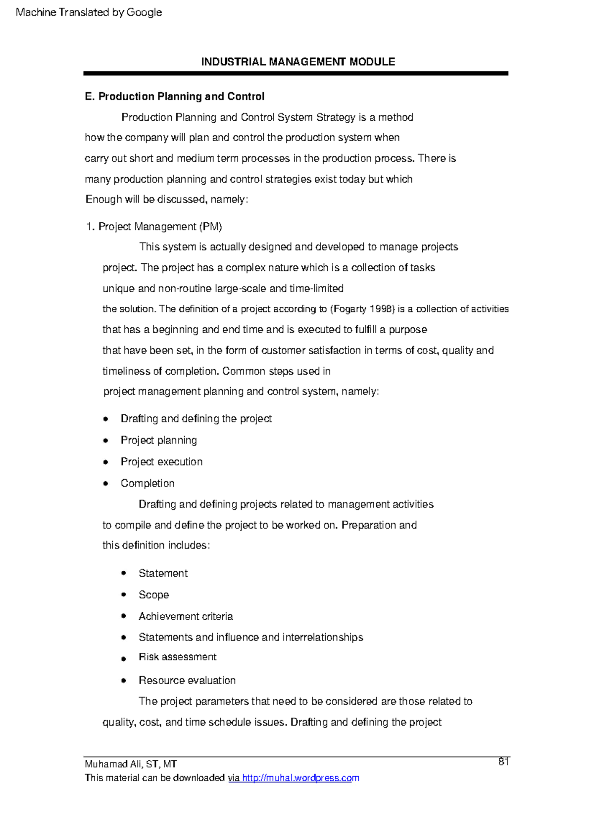 Modul-manajemen-industri-muhal-85-86 - the solution. The definition of ...