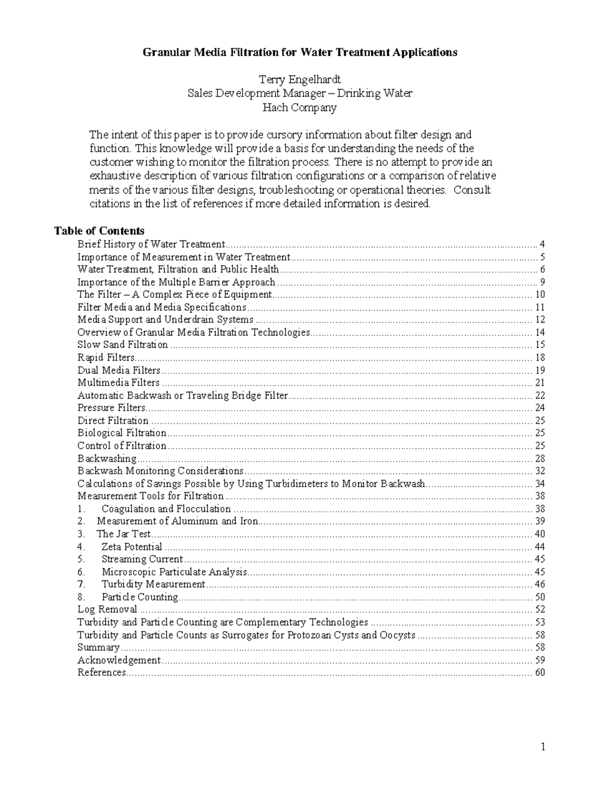 Granular Media Filtration 1 Article - Granular Media Filtration for ...