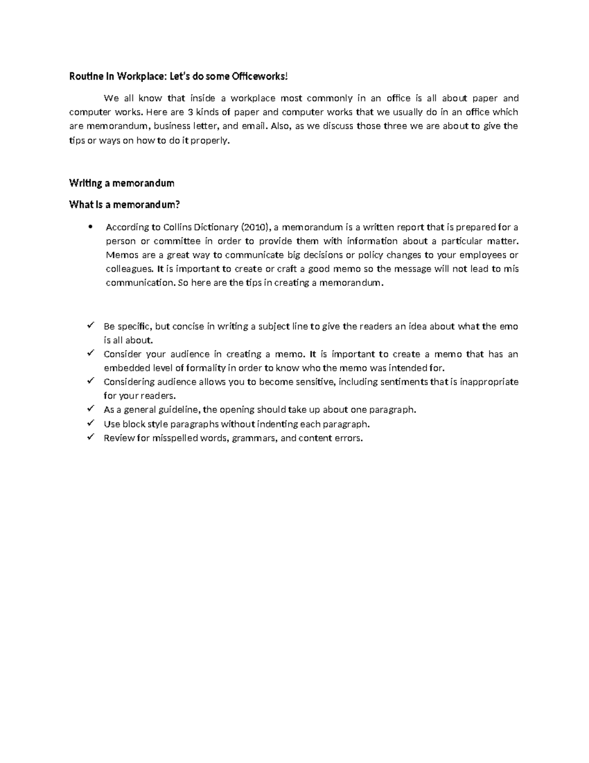 Routine-in-Workplace - Routine in Workplace: Let’s do some Officeworks ...