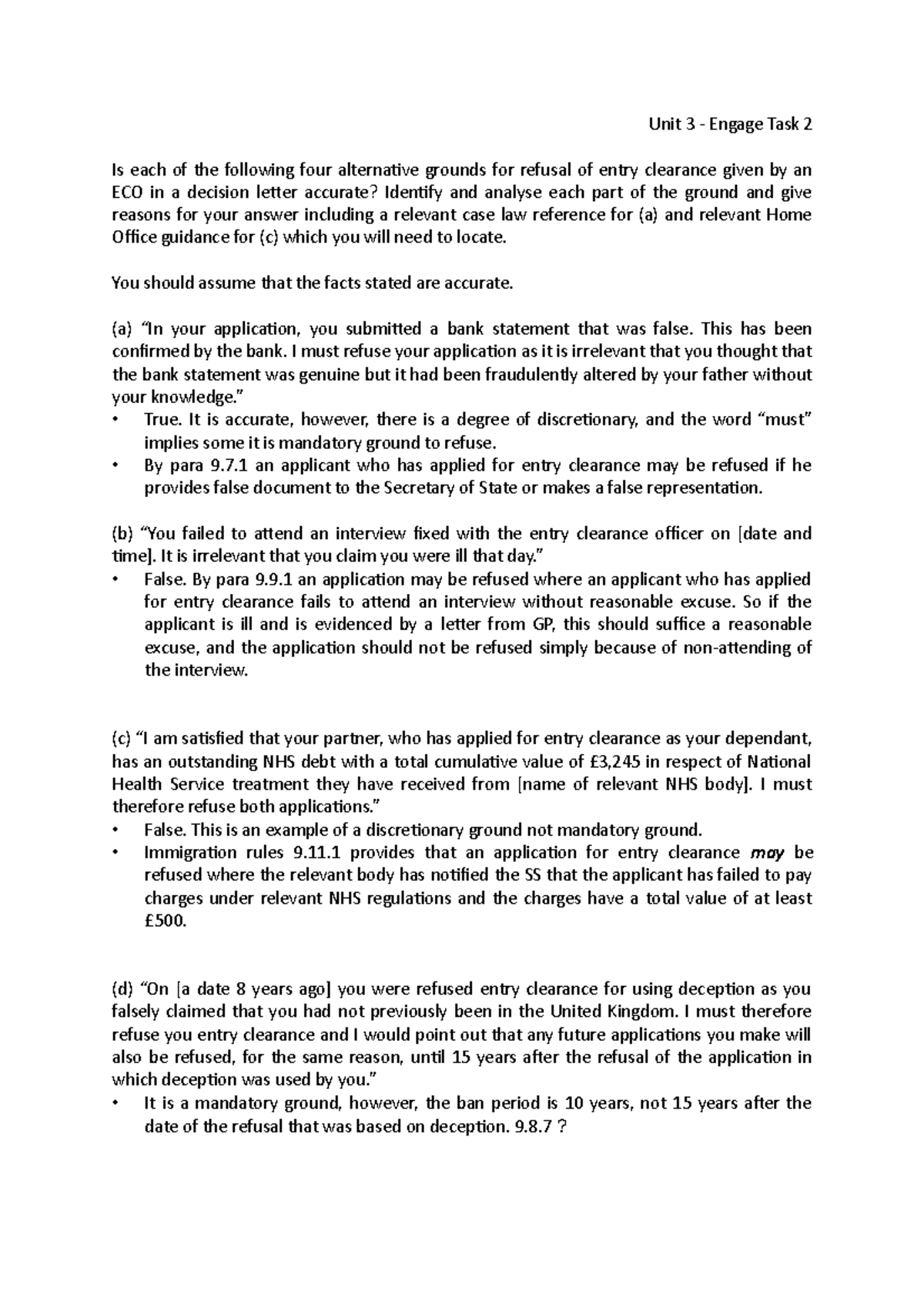 Unit 3 - Engage Task 2 - Unit 3 - Engage Task 2 Is each of the ...