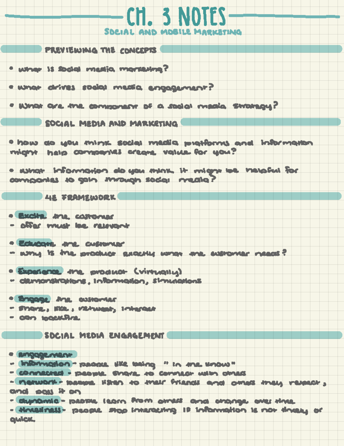 Marketing Ch. 3 Notes - CH . 3 NOTES SOCIAL AND MOBILE MARKETING ...