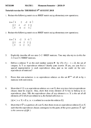 MTH100 EXAM 20210411 END-SEM Solution Rubric XTRA - Maths 1 - Studocu